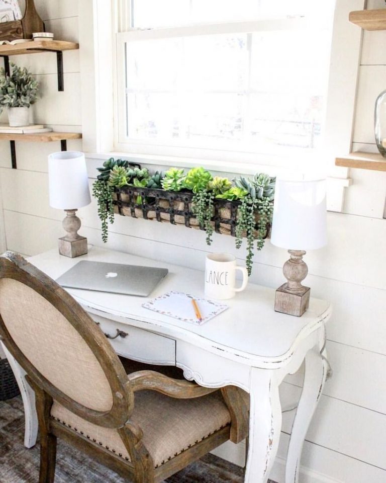 51 Modern Farmhouse Home Office Decor Ideas
