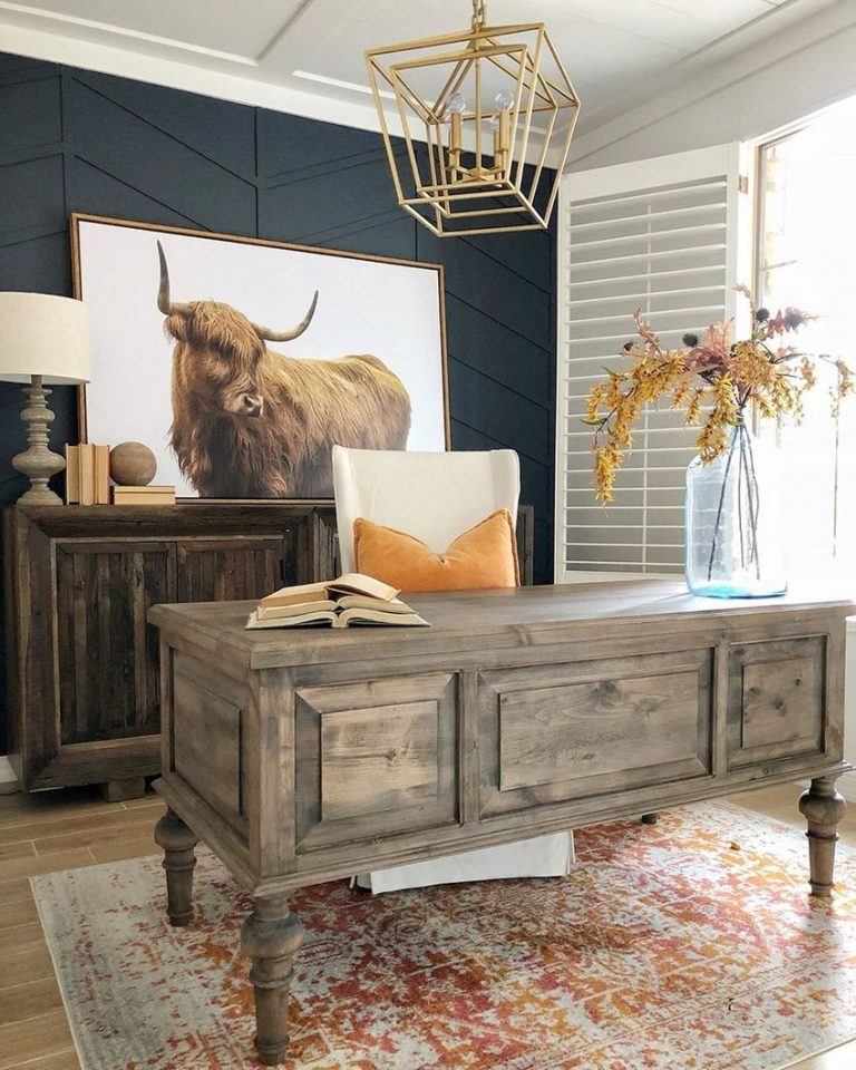 51 Modern Farmhouse Home Office Decor Ideas
