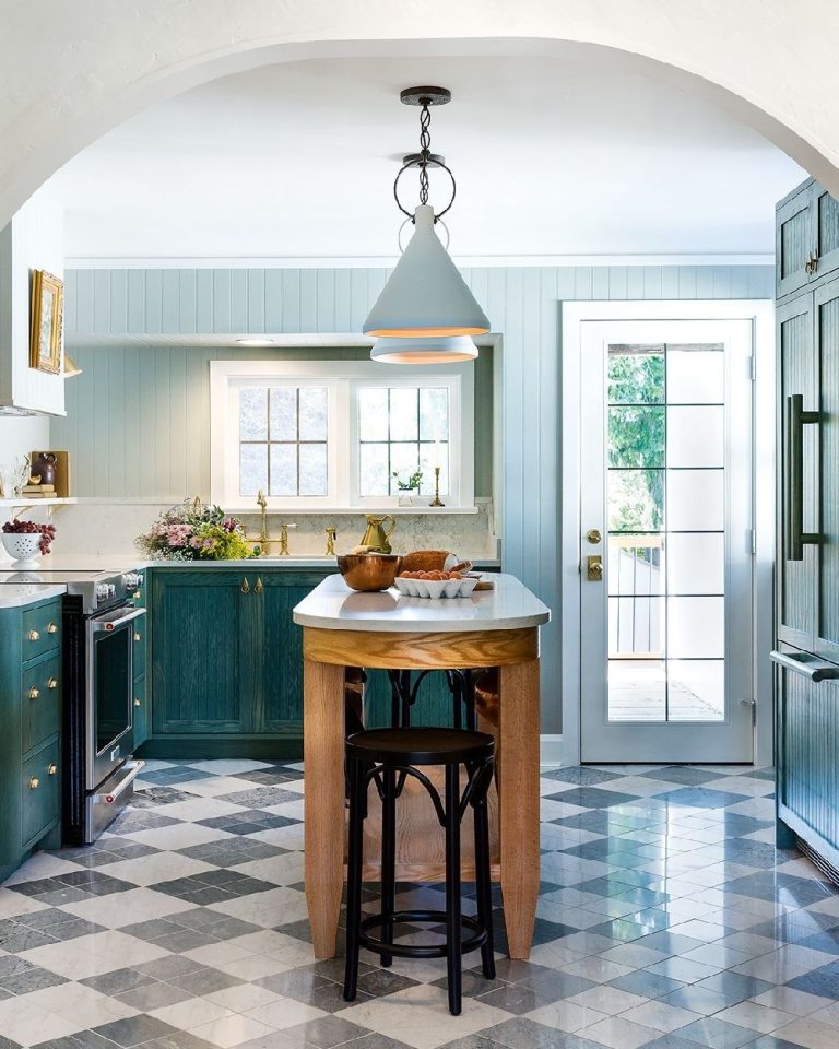 10 Checkered Kitchen Floor Design Ideas