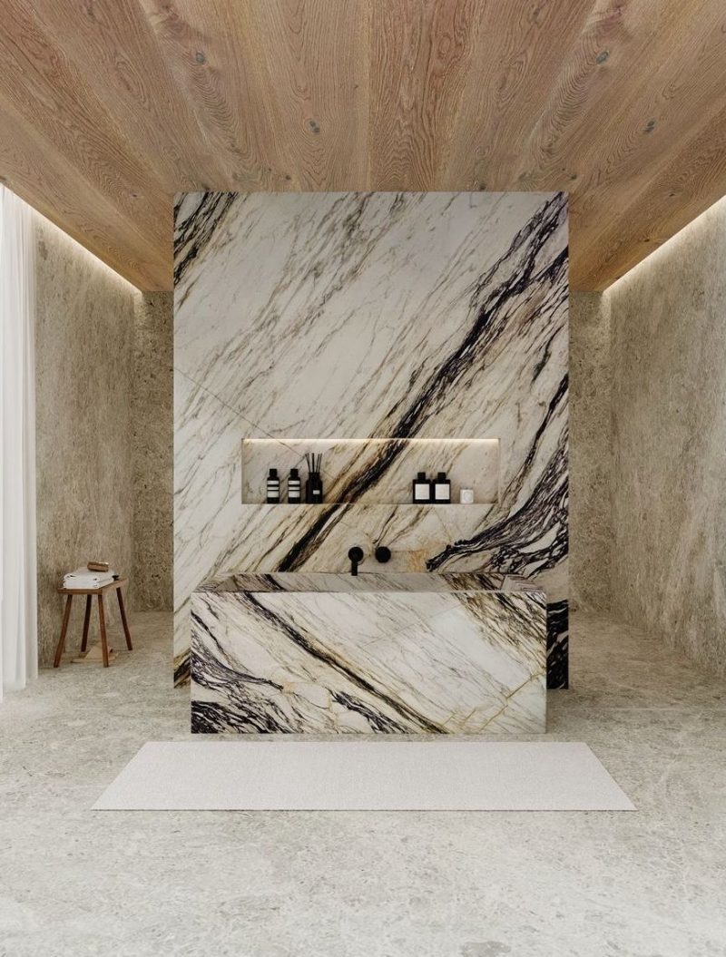 28 Stunning Marble Bathtub Design Ideas for Your Bathroom