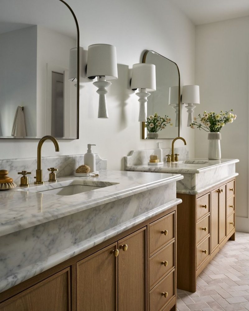 19 Gorgeous Marble Bathroom Countertop Ideas from Designers